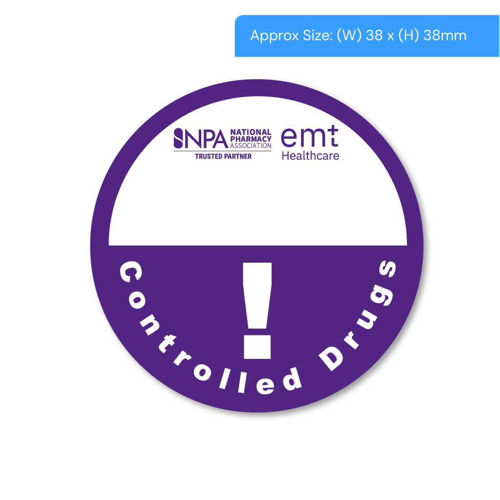 Controlled Drugs Alert Labels - Purple | EMT Healthcare